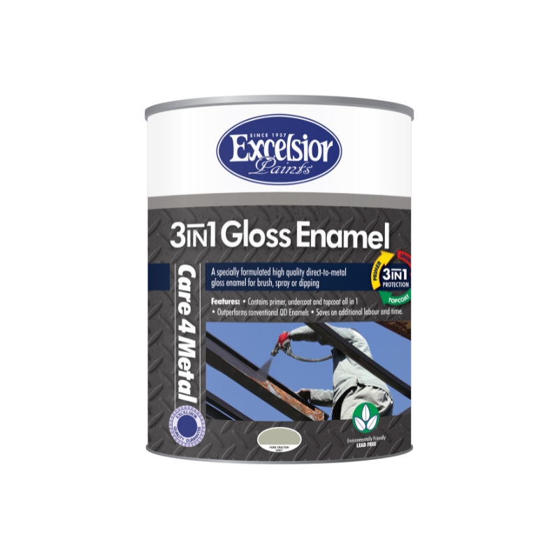 PAINT 3 IN 1 METAL COAT (MC) GLOSS FORD TRACTOR GREY Q:5L EXCELSIOR